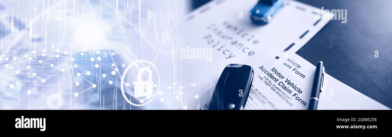 Documents for vehicle insurance. Car insurance policy. Auto insurance ...