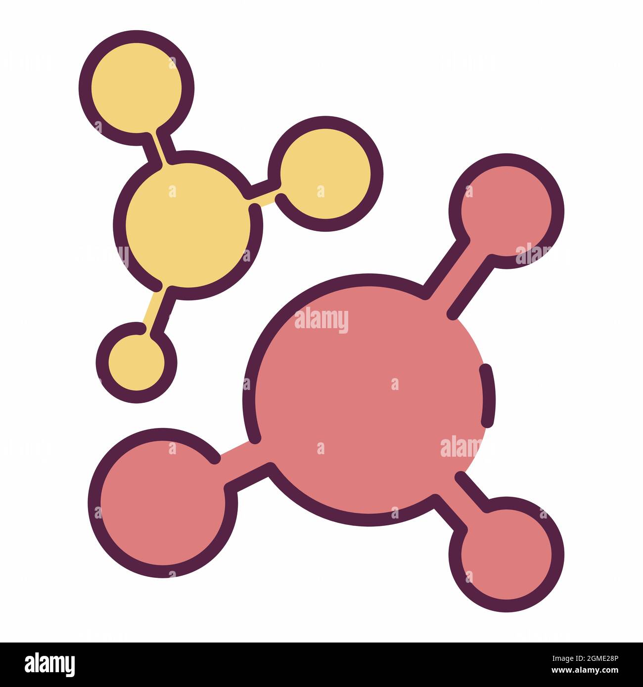 Icon Vector of Molecule 2 - Line Cut Style - Simple illustration ...