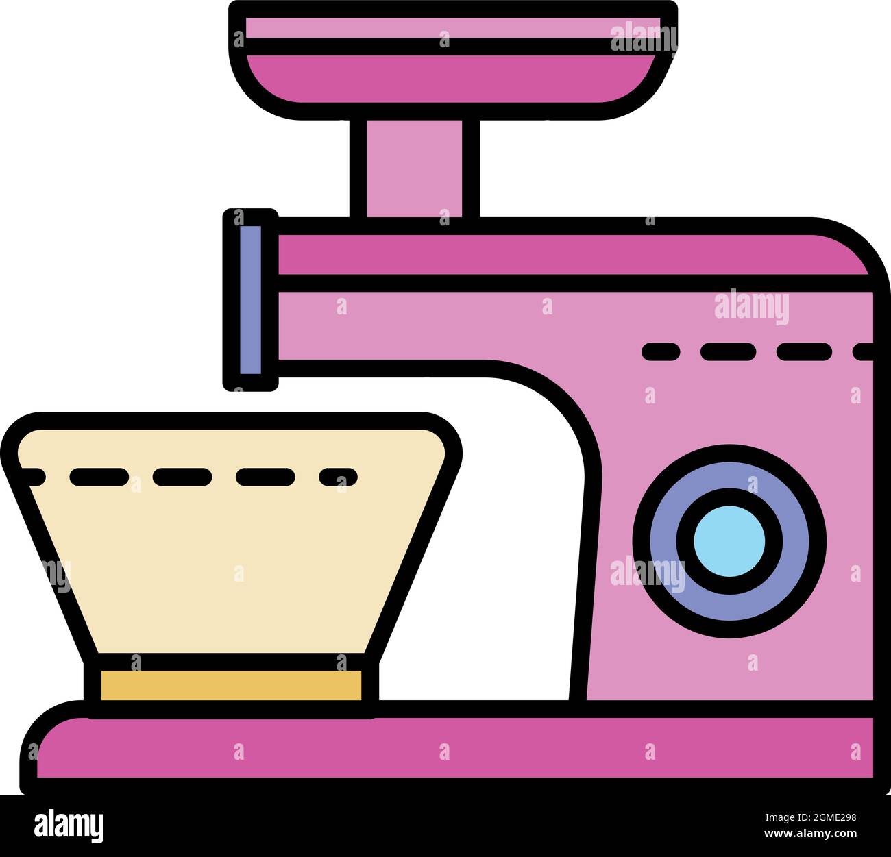 Food processor icon. Outline food processor vector icon color flat ...