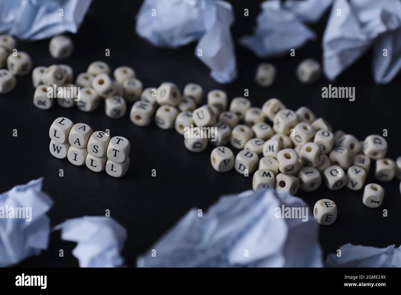 Legal concept. The procedure for writing the last will. Papers with ...