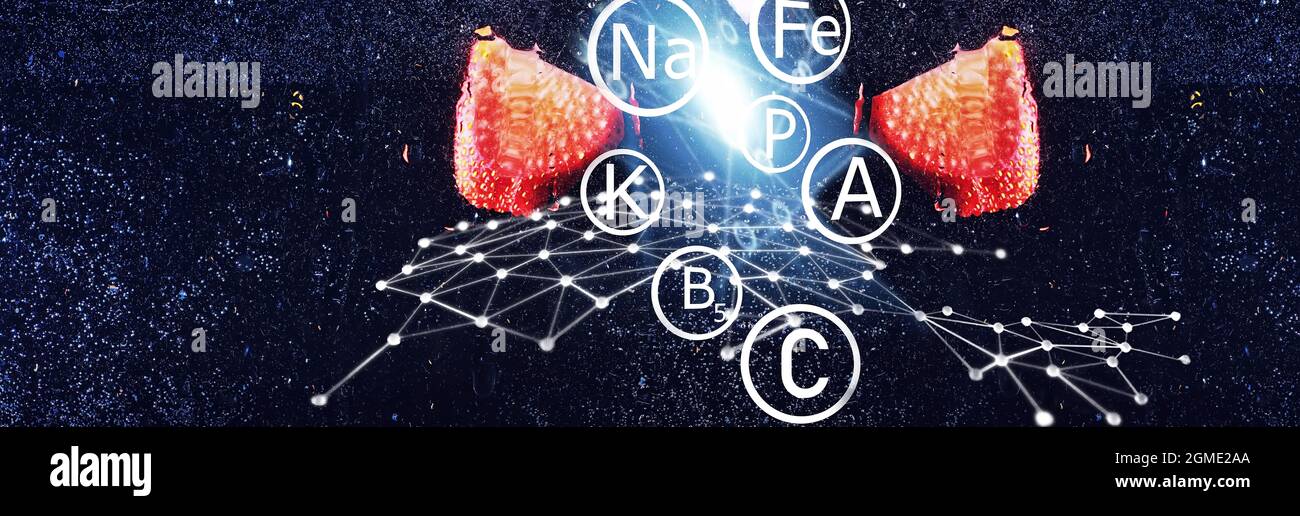 Water drops on ripe sweet strawberry. Fresh berry background with copy ...