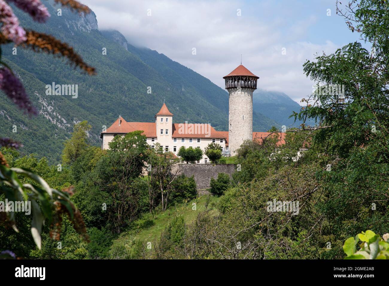 Ancient medieval tower in the Alps in Savoie, France Stock Photo - Alamy