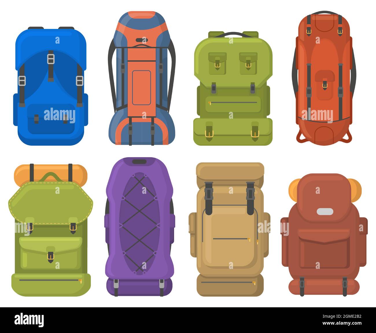 Camping tourist hiking outdoor adventure travel backpacks. Tourist ...