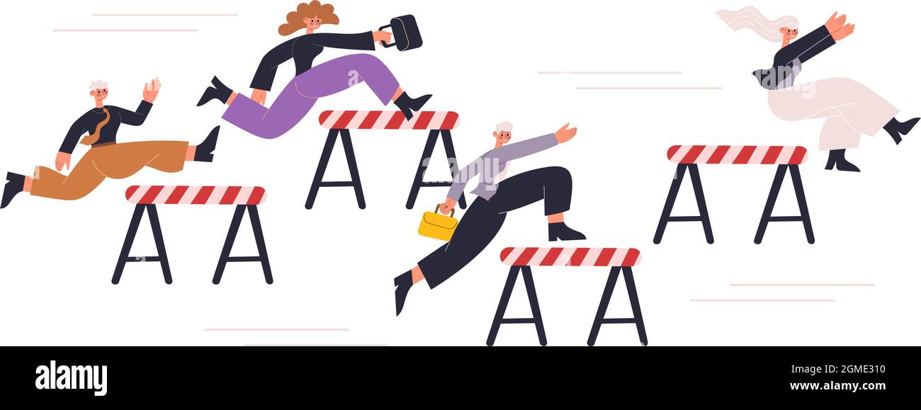 Business people professional corporate competition challenge metaphor ...