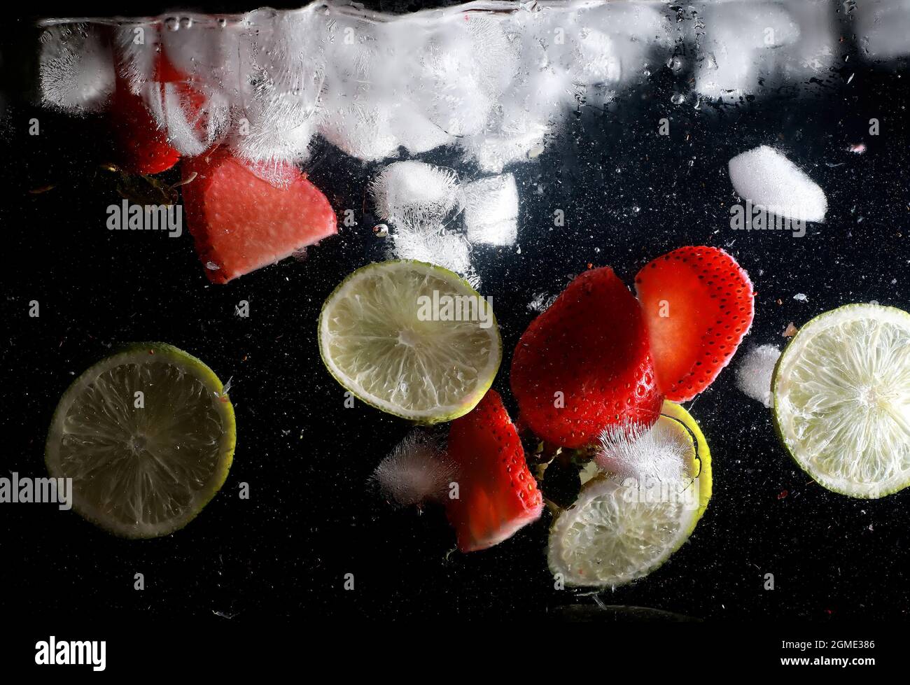 Water drops on ripe sweet fruits and berry. Fresh fruits background ...