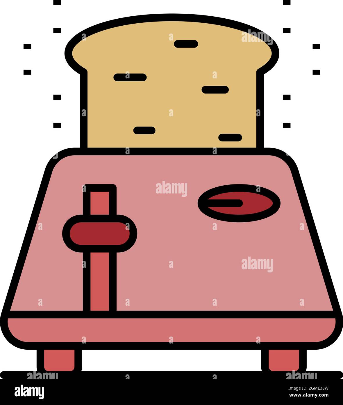 Bread toaster icon. Outline bread toaster vector icon color flat ...