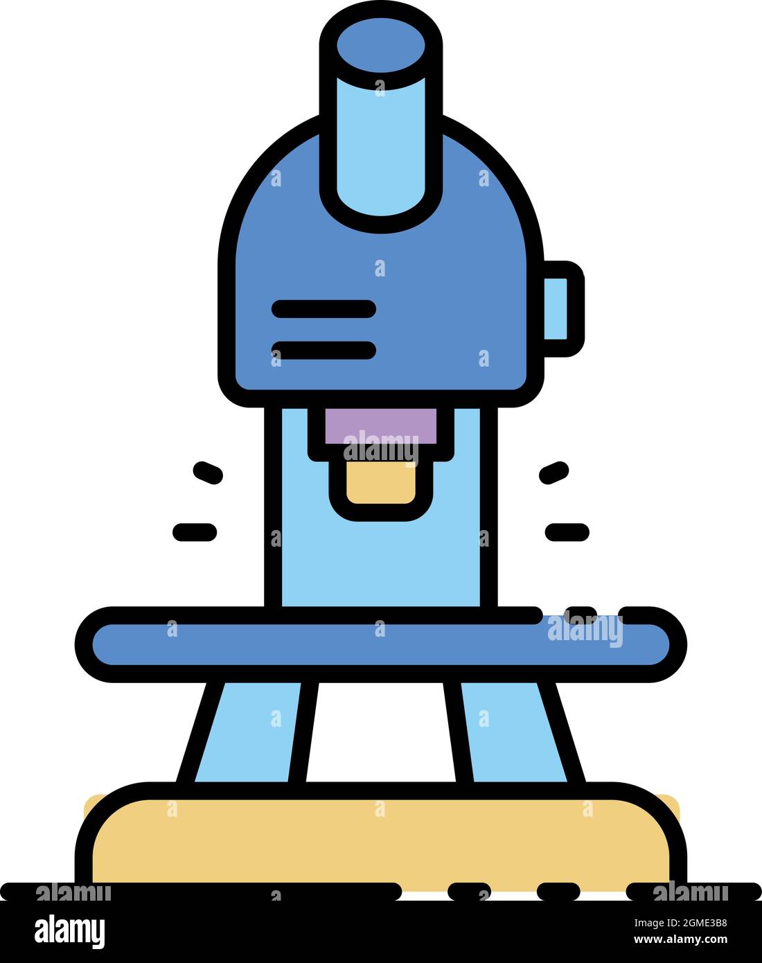 Macro microscope icon. Outline macro microscope vector icon color flat ...