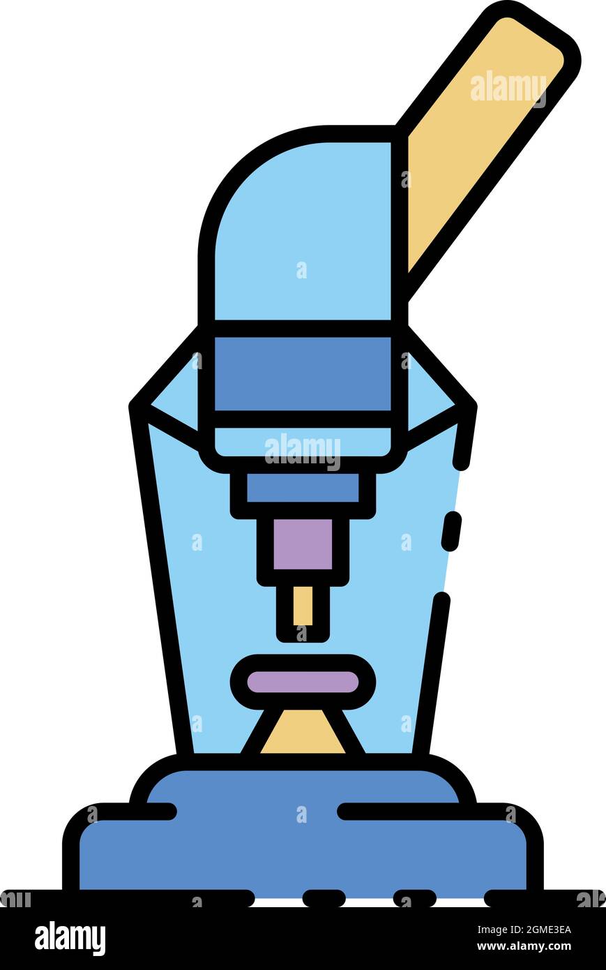 School microscope icon. Outline school microscope vector icon color ...