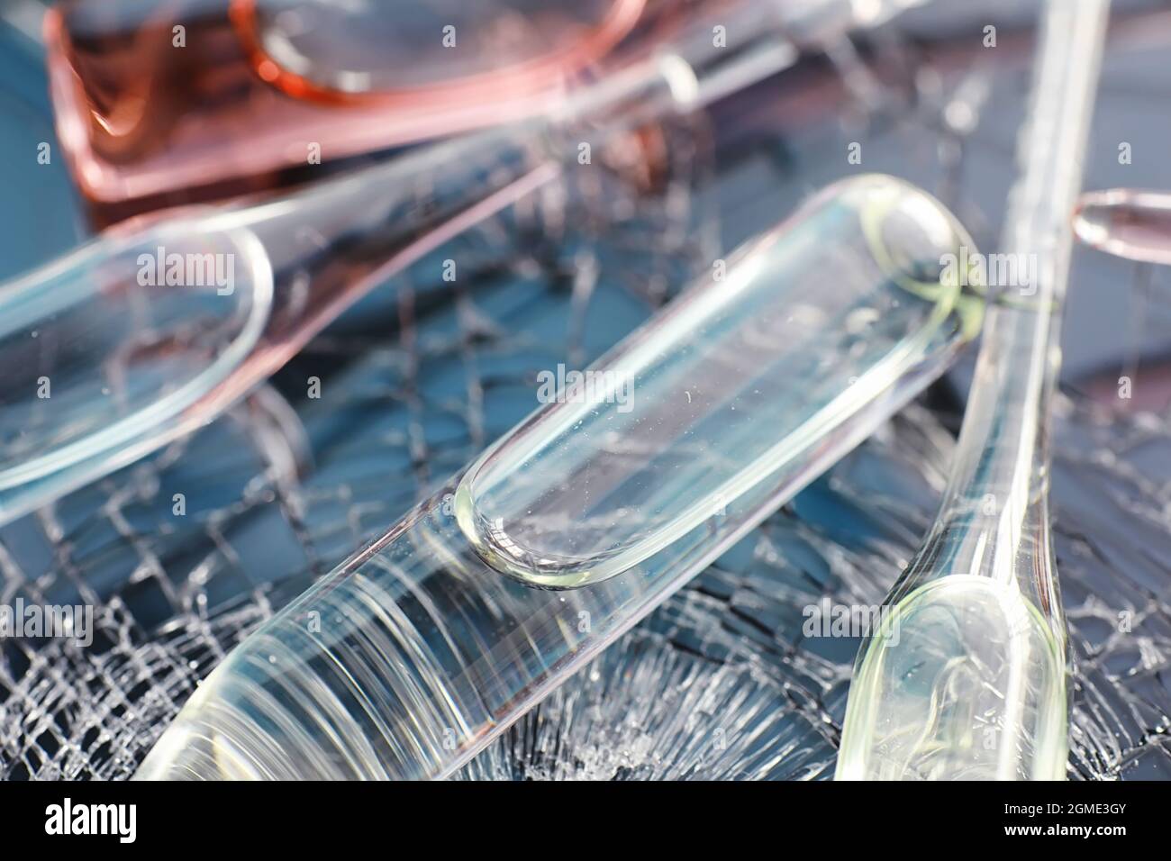 Test tubes with drugs and tests to test the victims and treat infected ...