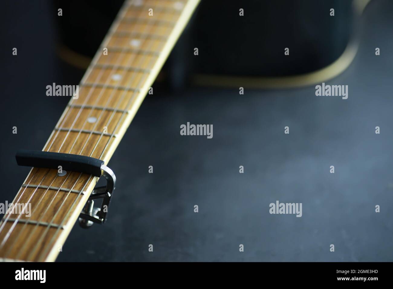 An acoustic guitar for artist playing a stringed musical instrument on ...