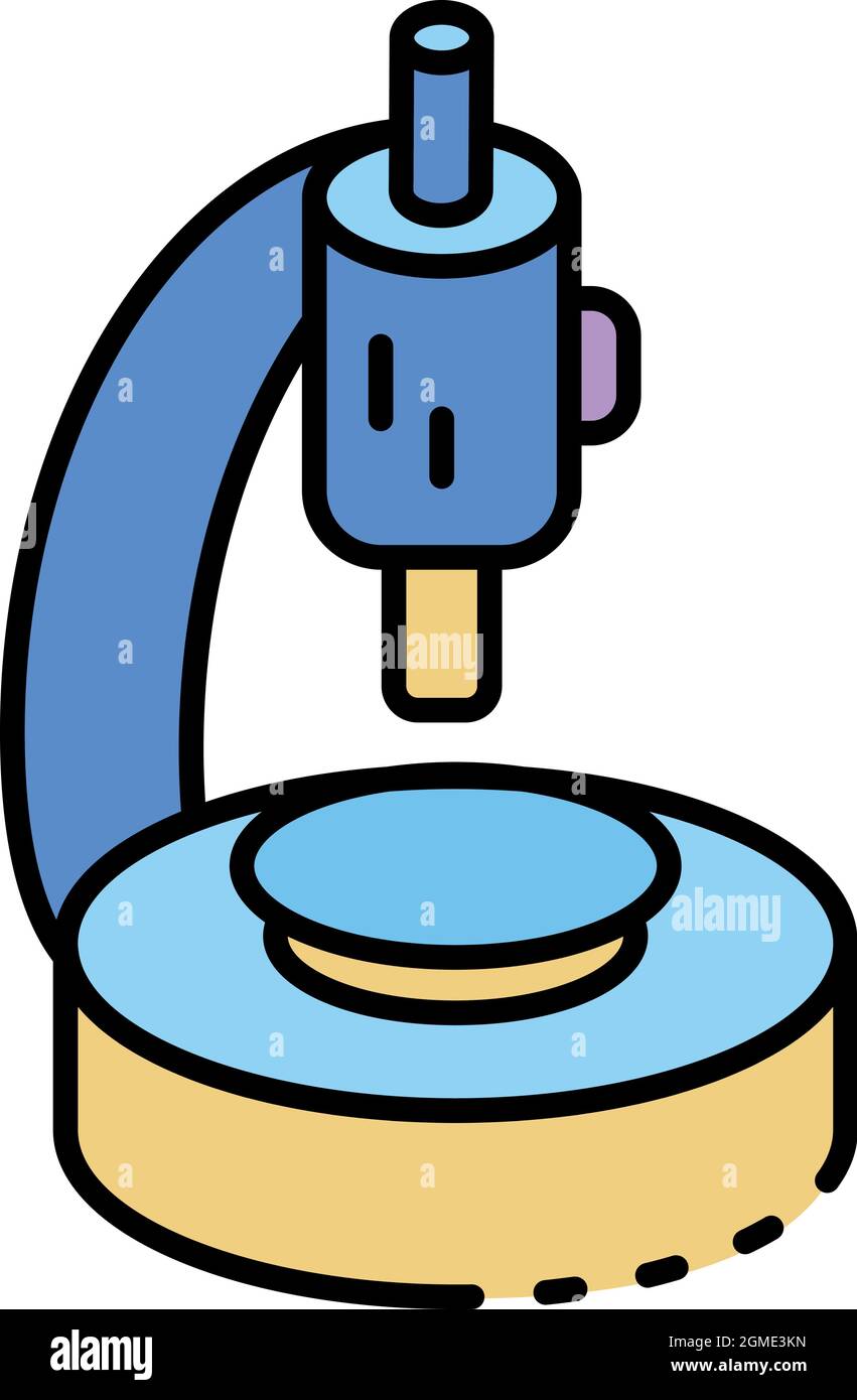 Modern microscope icon. Outline modern microscope vector icon color ...