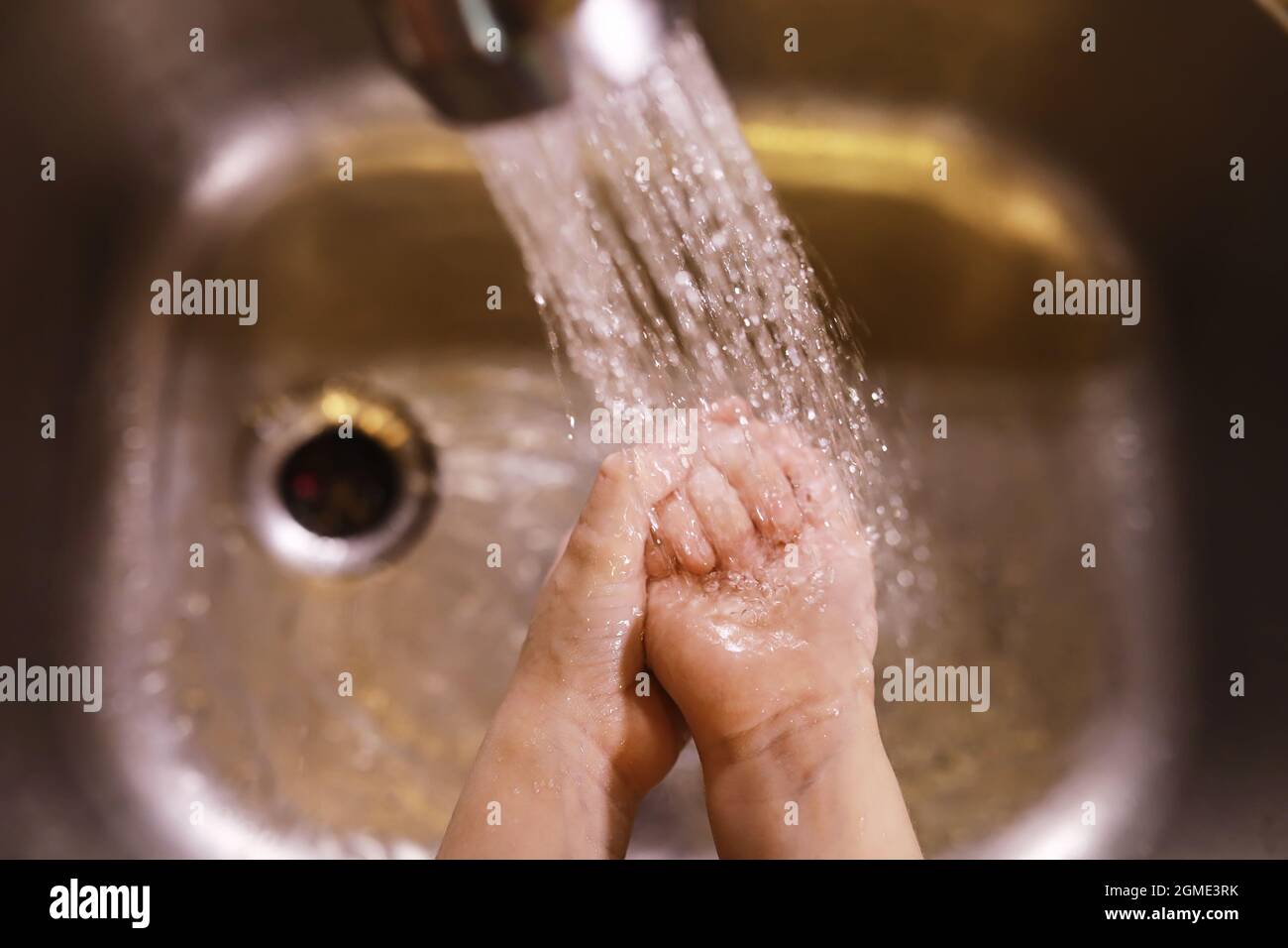 Hygiene rules. Hand washing before meals. Antibacterial treatment hands ...