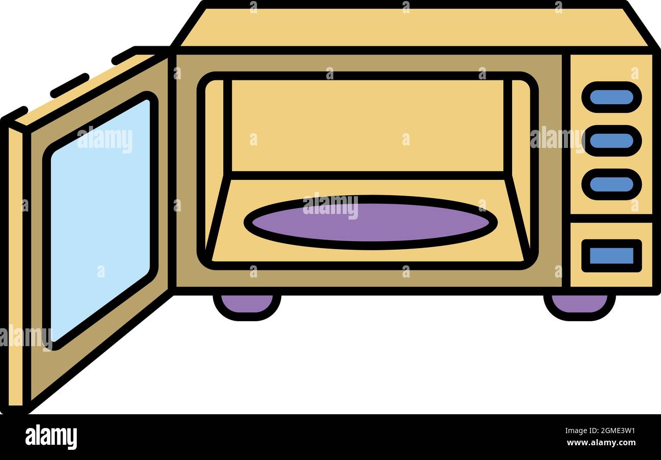 Open modern microwave icon. Outline open modern microwave vector icon ...