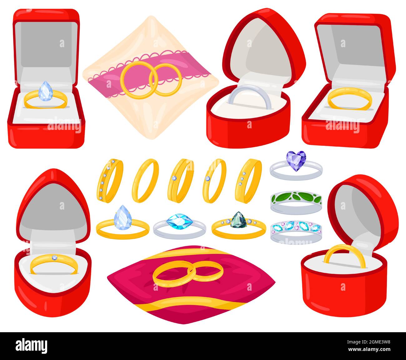 Cartoon Wedding Ring In Box