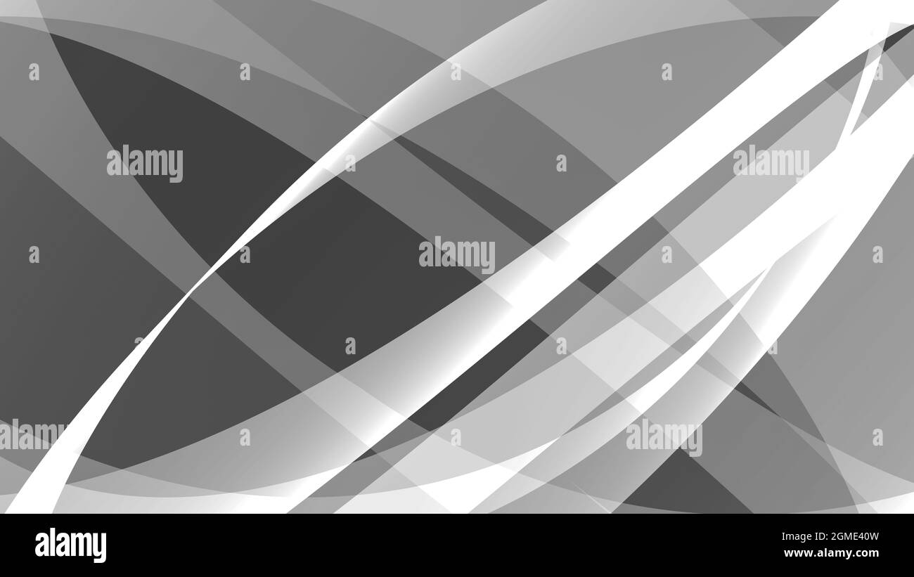 Background abstract 8K monochrome white gray silver black waves lines ...