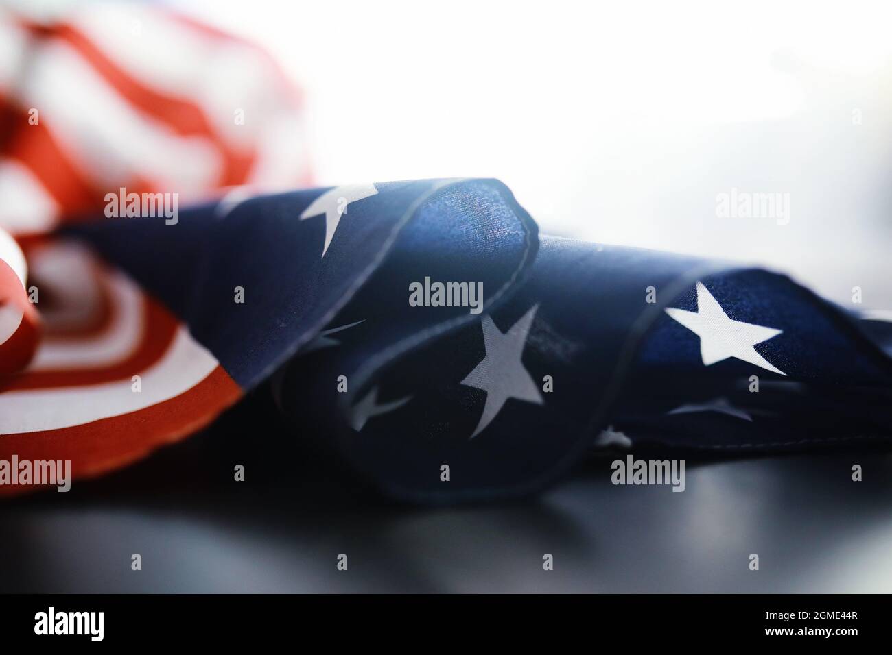 Flapping flag USA with wave. American flag for Memorial Day or 4th of ...