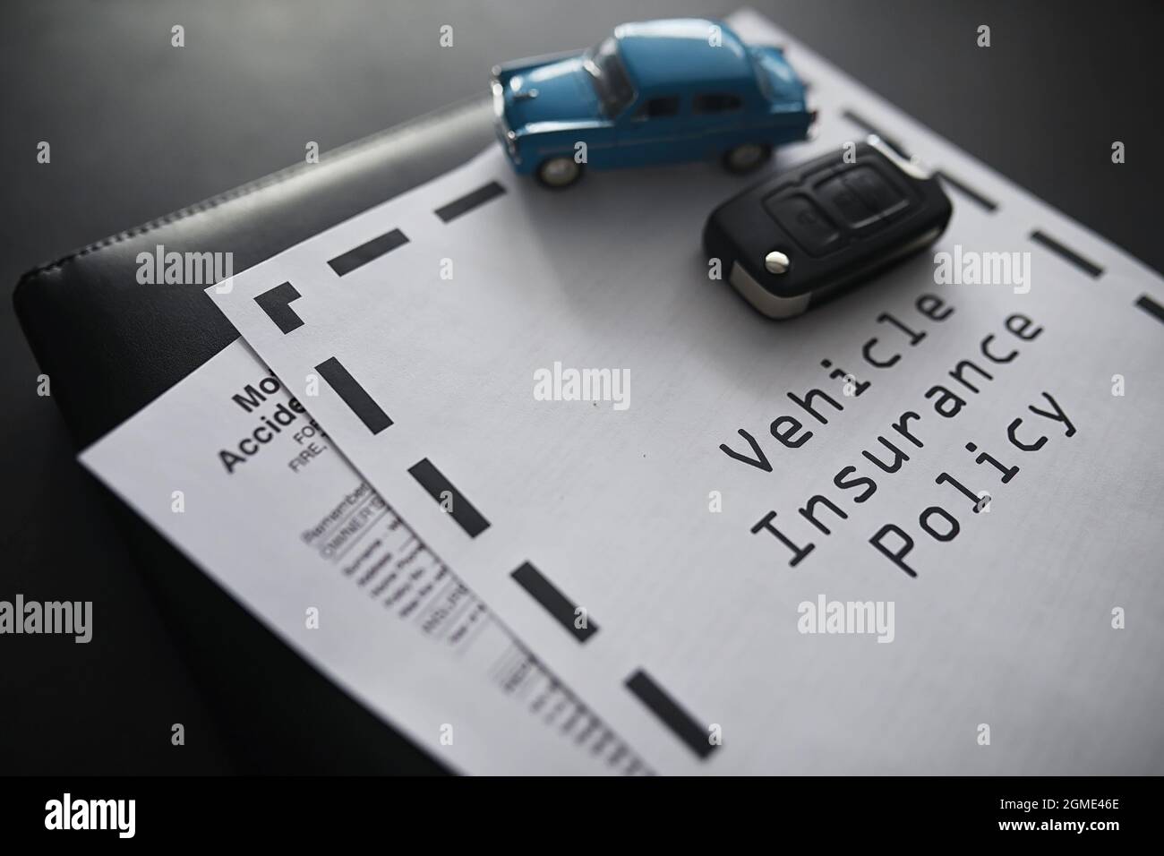 Documents for vehicle insurance. Car insurance policy. Auto insurance ...