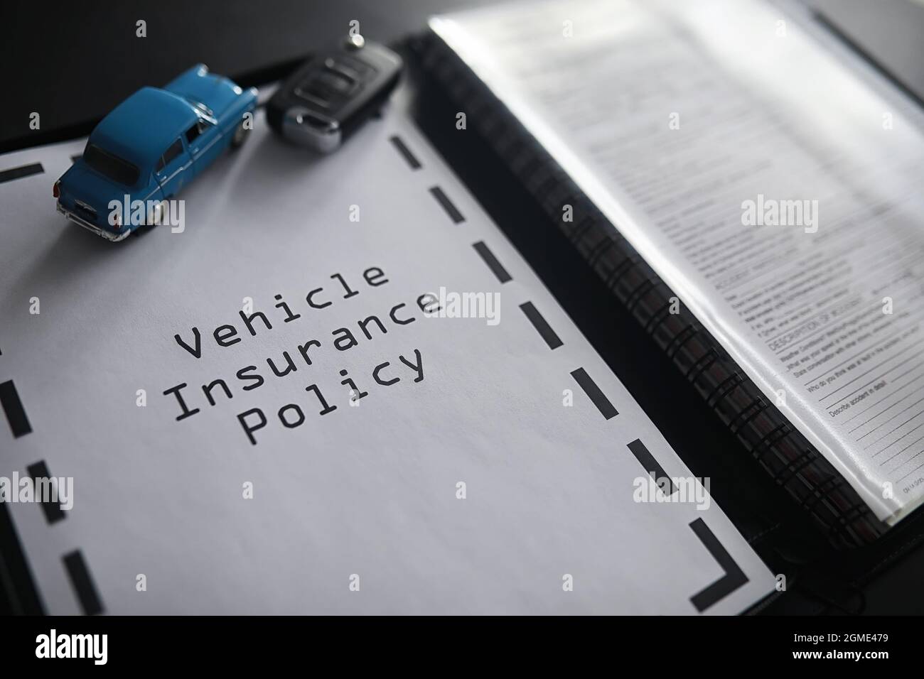 Documents for vehicle insurance. Car insurance policy. Auto insurance ...