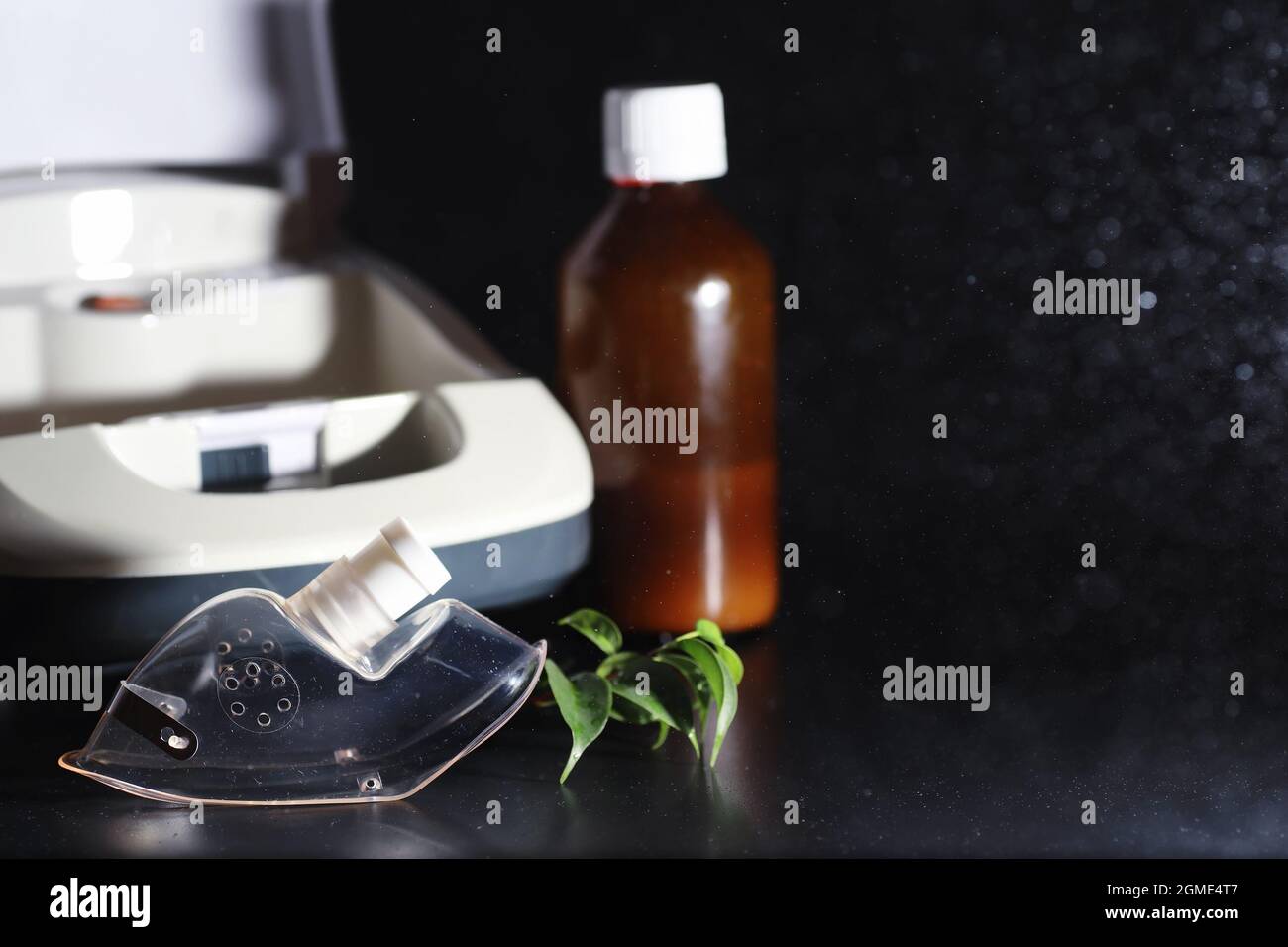 Inhalation with nebulizer at home. Asthma inhaler inhalation nebulizer ...