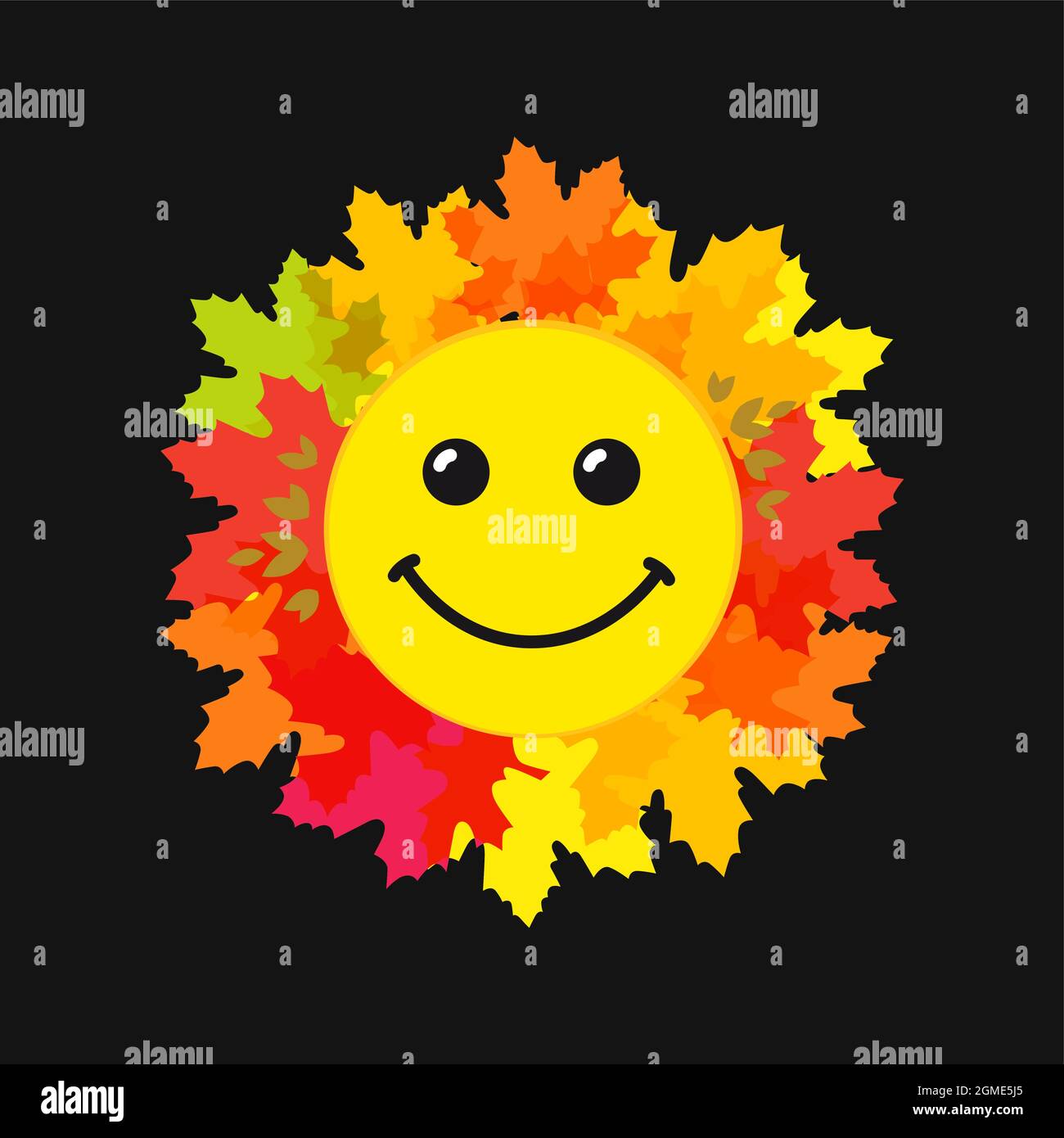 Happy Thanksgiving or World Smile Day greeting card concept ...