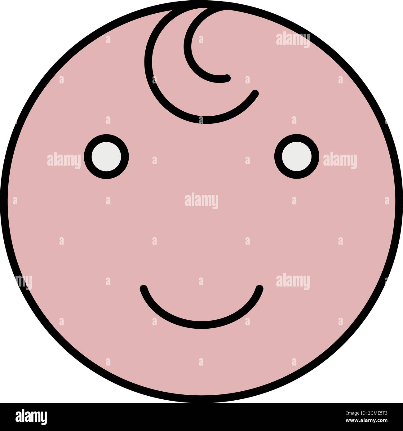 Newborn baby icon. Outline newborn baby vector icon color flat isolated ...