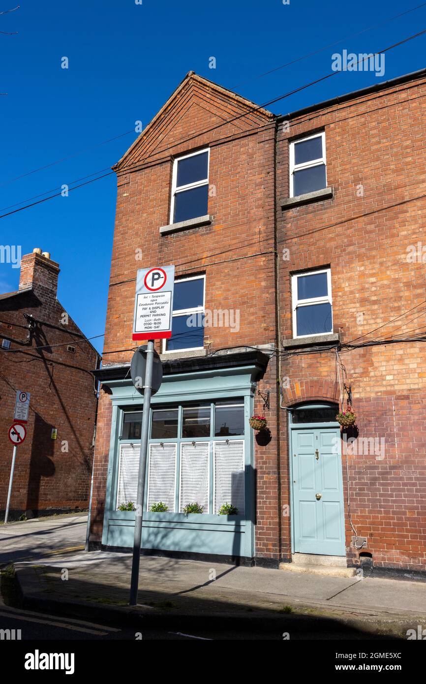 DUBLIN, IRELAND - Mar 21, 2021: A beautiful view of the front facade of ...