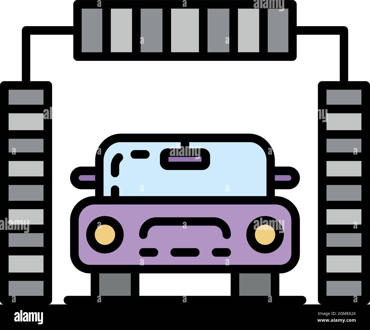 Brush car wash icon. Outline brush car wash vector icon color flat ...