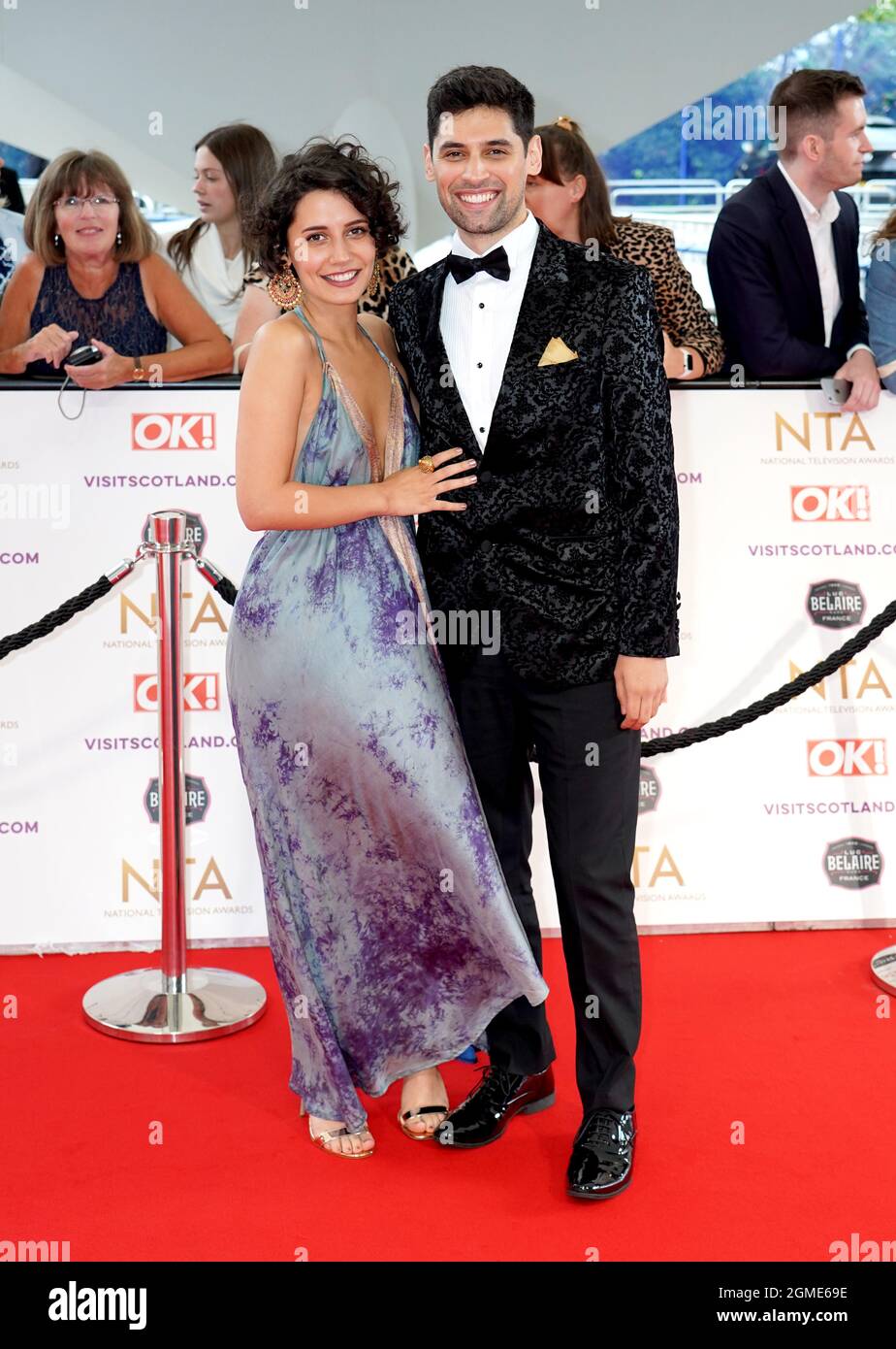 Olivia D'Lima and Chris D'Lima attending the National Television Awards ...