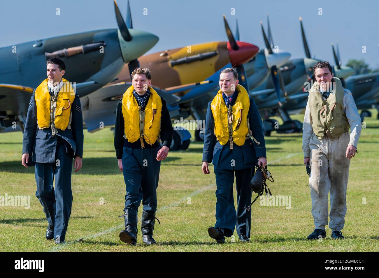 London, UK. 18th Sep, 2021. RAF re-enactors on the flightline - A swing ...