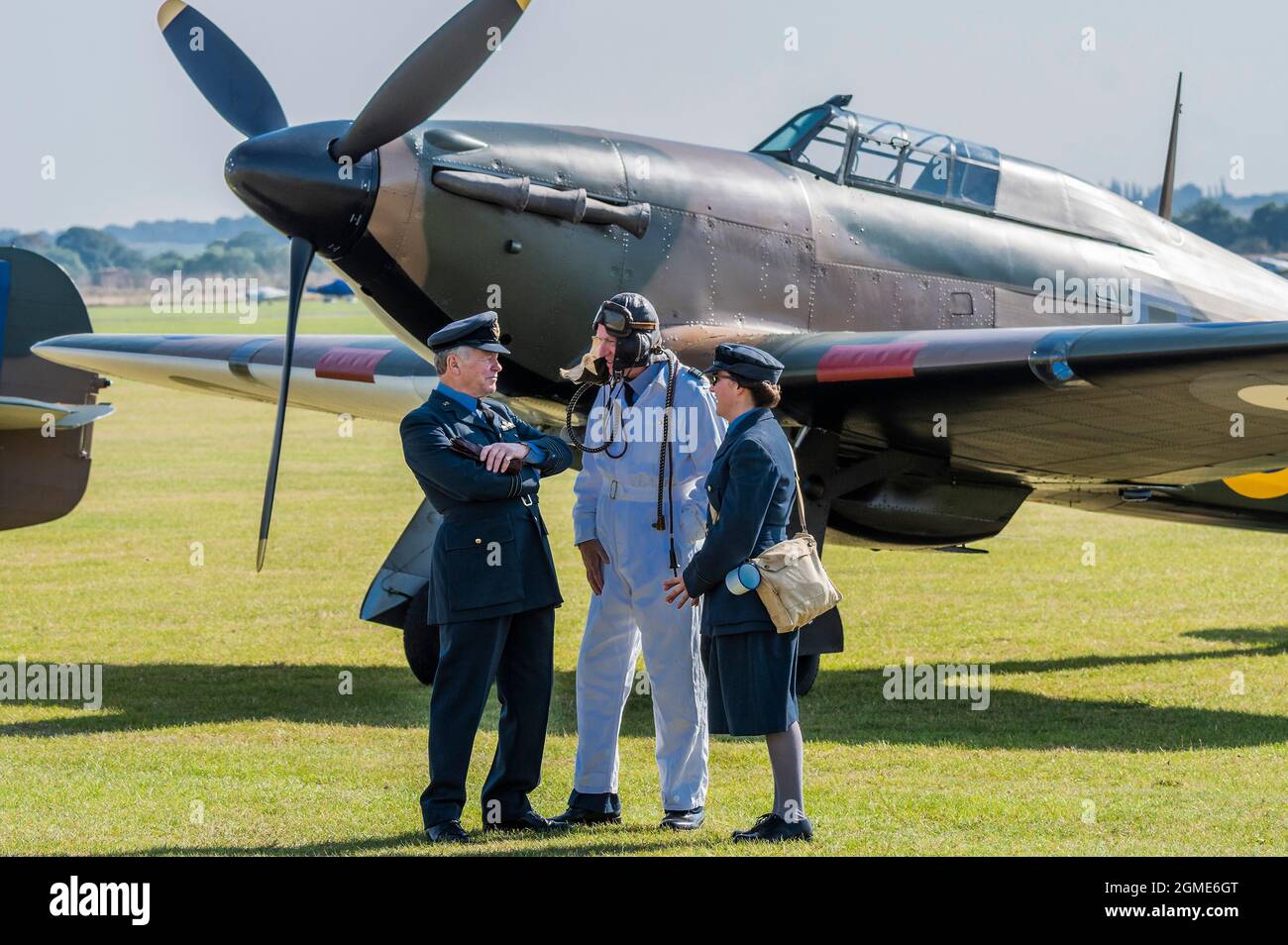 London, UK. 18th Sep, 2021. RAF re-enactors on the flightline - A swing ...