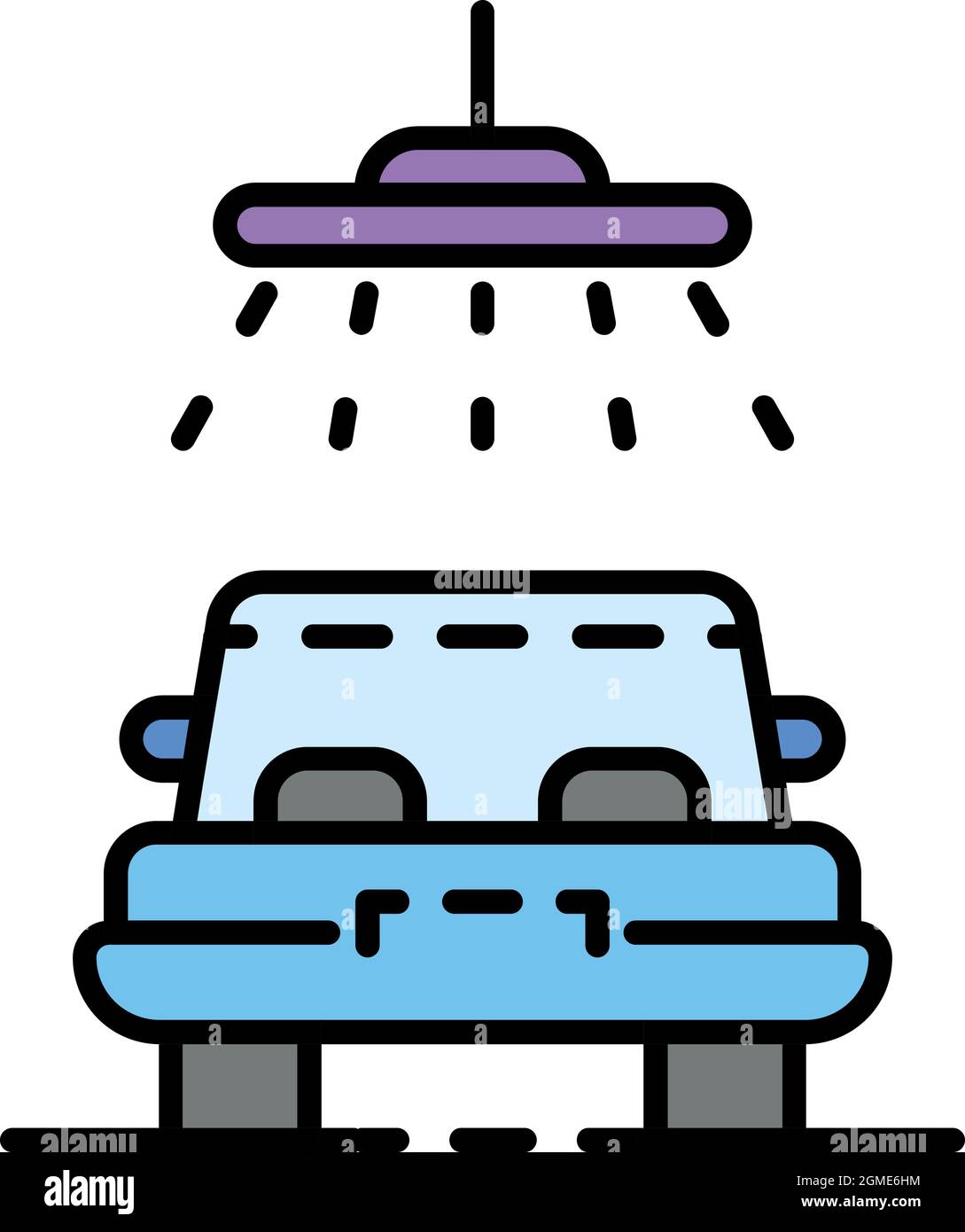 Car shower icon. Outline car shower vector icon color flat isolated ...