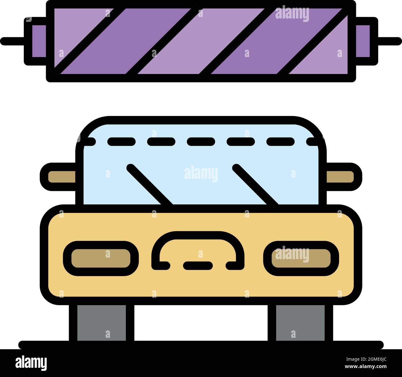 Car wash station icon. Outline car wash station vector icon color flat ...