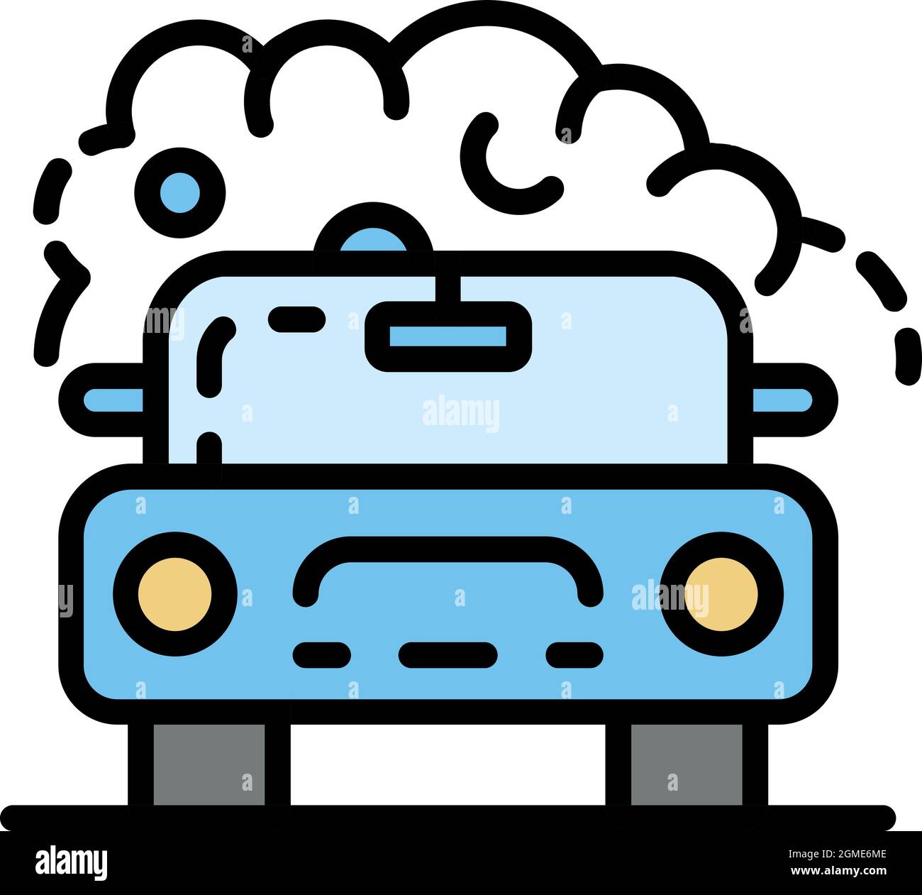 Car washing icon. Outline car washing vector icon color flat isolated ...