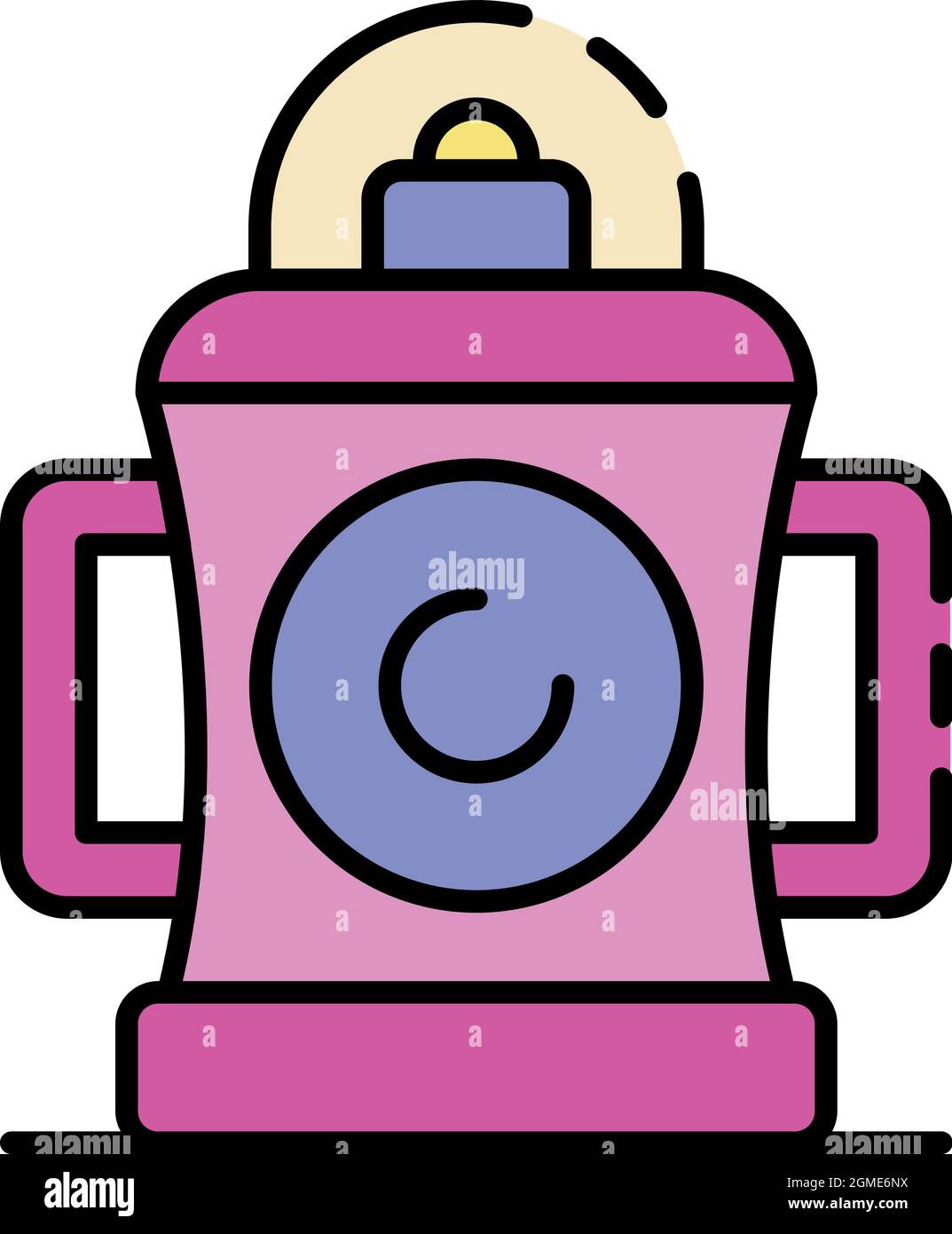 Sippy cup icon. Outline sippy cup vector icon color flat isolated Stock ...