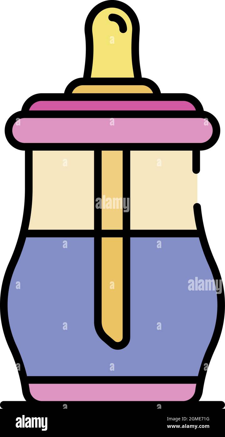 Modern sippy cup icon. Outline modern sippy cup vector icon color flat ...