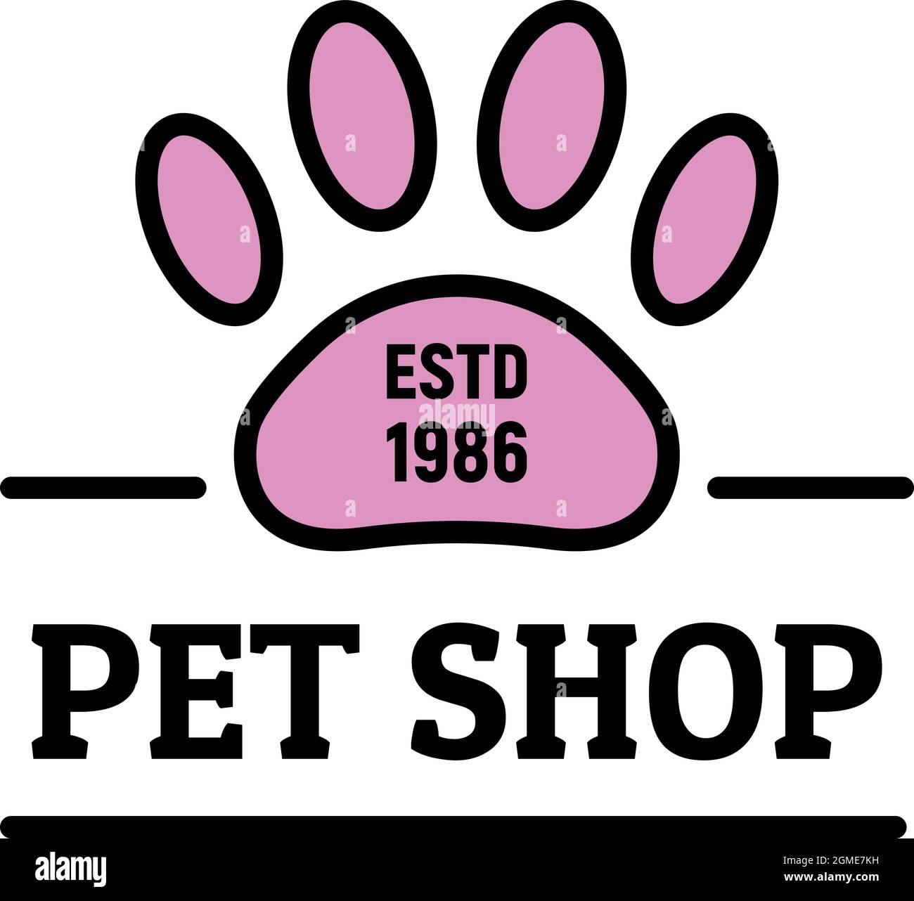 City pet shop logo. Outline city pet shop vector logo color flat ...