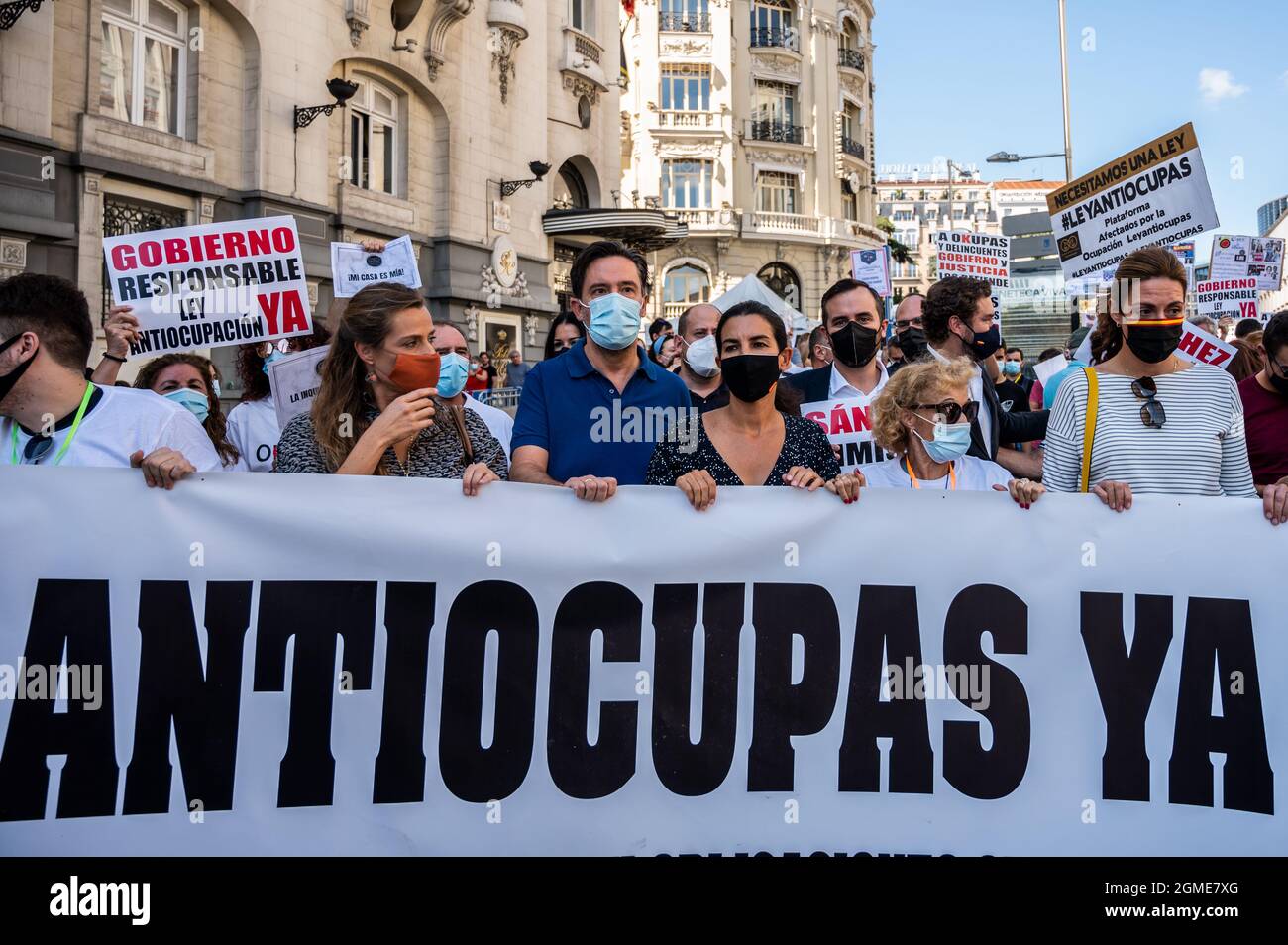 Madrid, Spain. 18th Sep, 2021. Rocio Monasterio (C) of far right wing ...