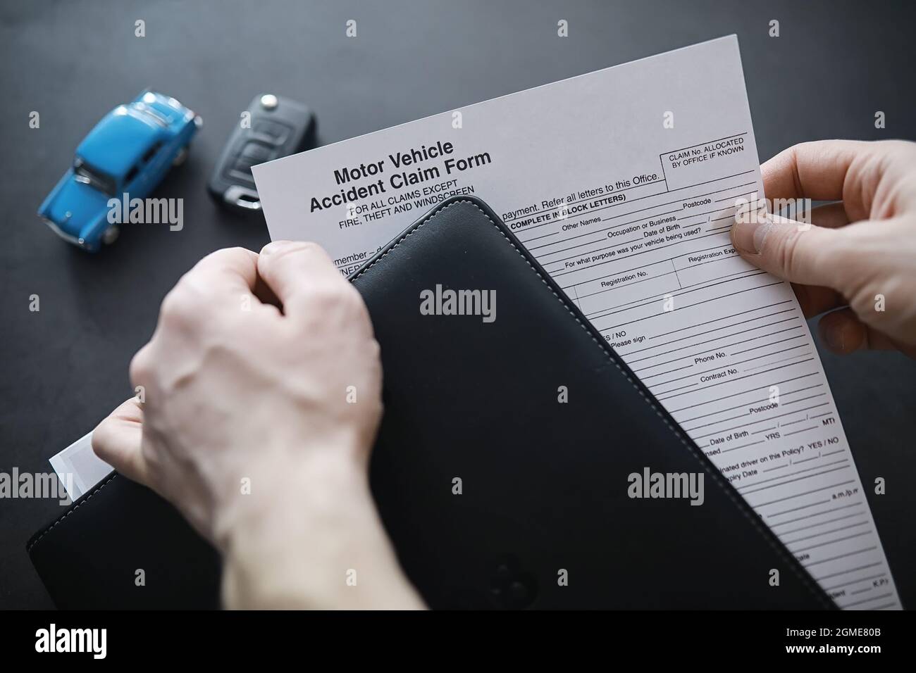 Documents for vehicle insurance. Car insurance policy. Auto insurance ...