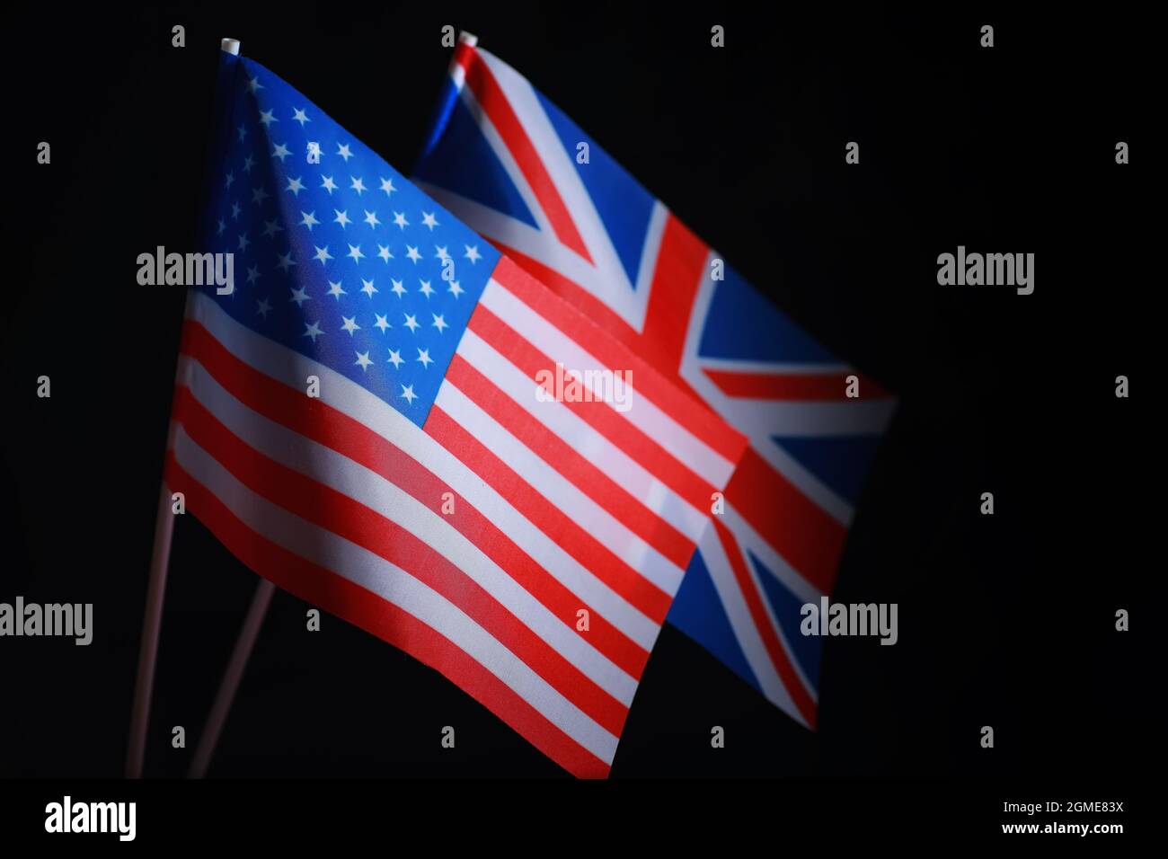 The concept of diplomatic relations. Flag of the United States of ...