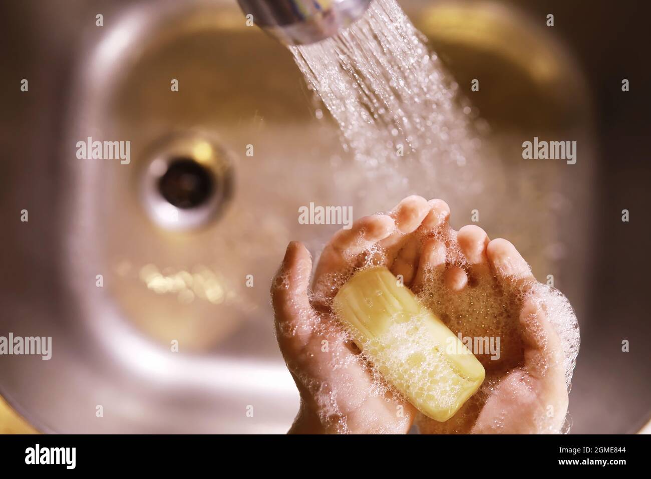 Hygiene rules. Hand washing before meals. Antibacterial treatment hands ...