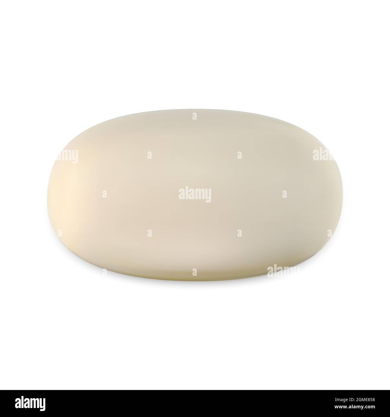 Soap bar vector illustration mockup. Oval shape top view antibacterial ...