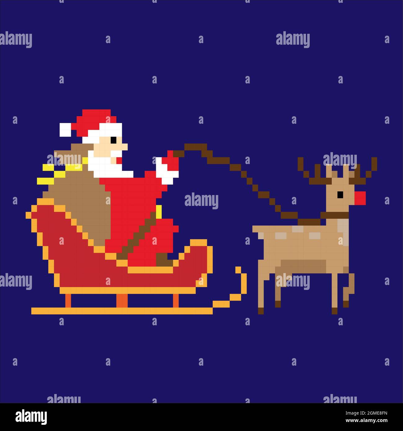 Santa claus christmas pixel art hi-res stock photography and images - Alamy