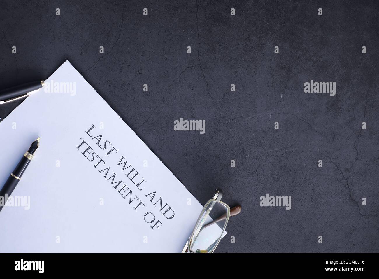 Legal concept. The procedure for writing the last will. Papers with ...