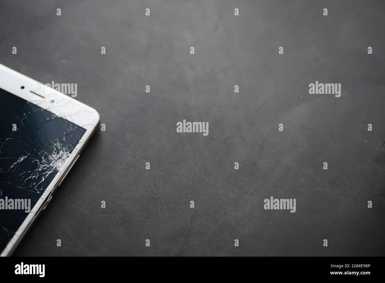 Crack on the glass. Broken screen. Broken phone. Cracked glass ...