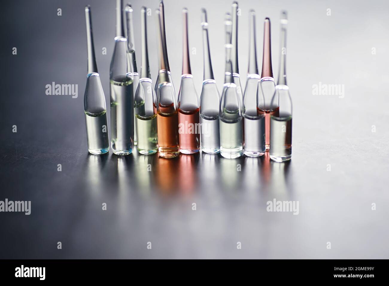 Test tubes with drugs and tests to test the victims and treat infected ...