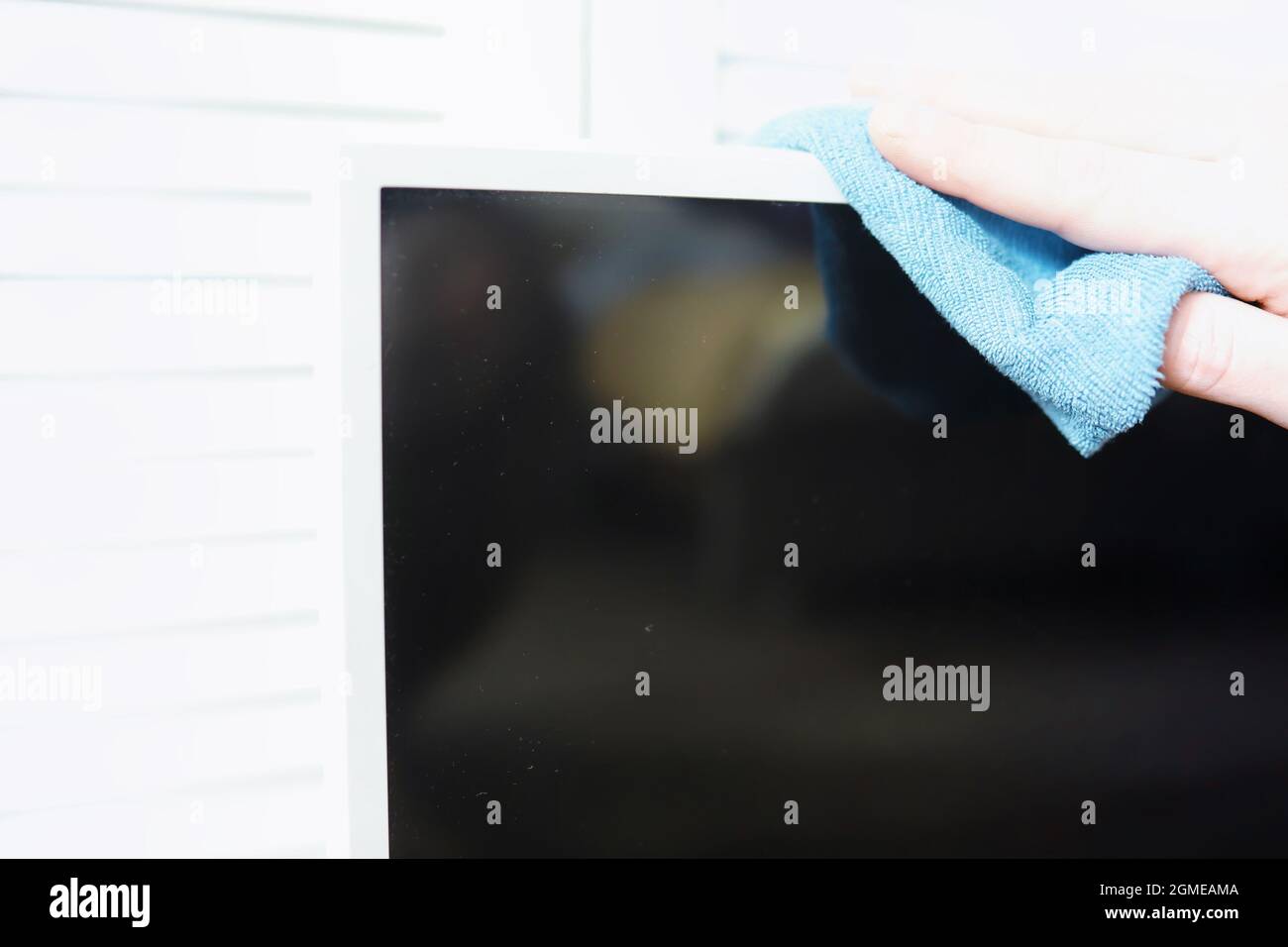 House cleaning. Dusting on household appliances. TV cleaning. General ...