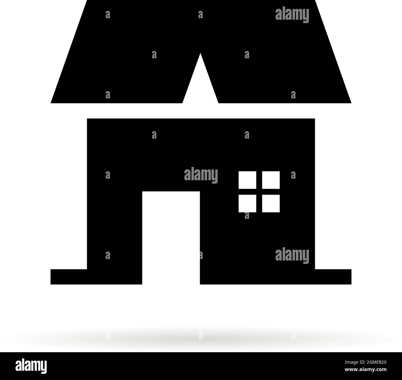 black simple house icon with shadow Stock Vector Image & Art - Alamy