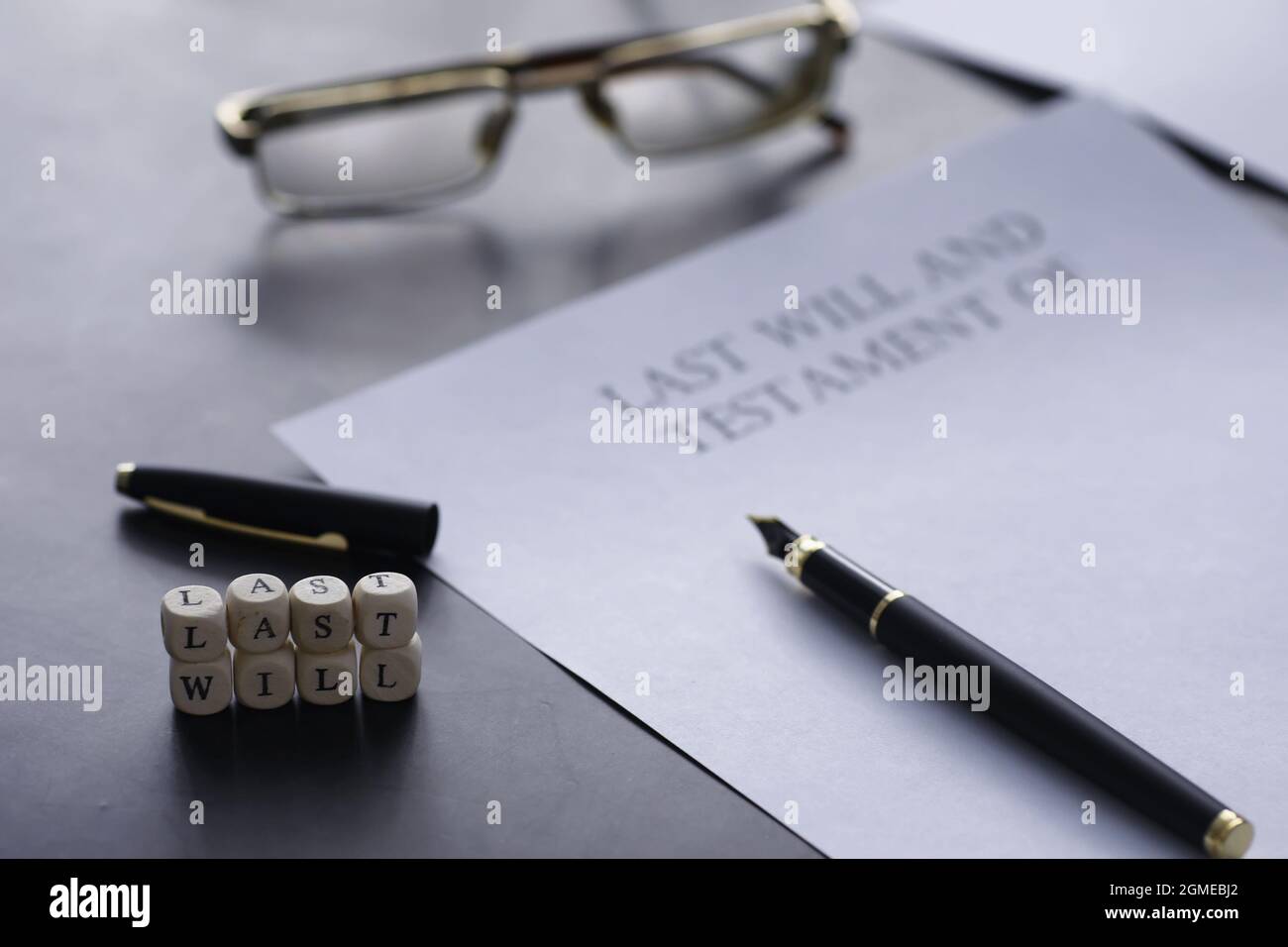 Legal concept. The procedure for writing the last will. Papers with ...