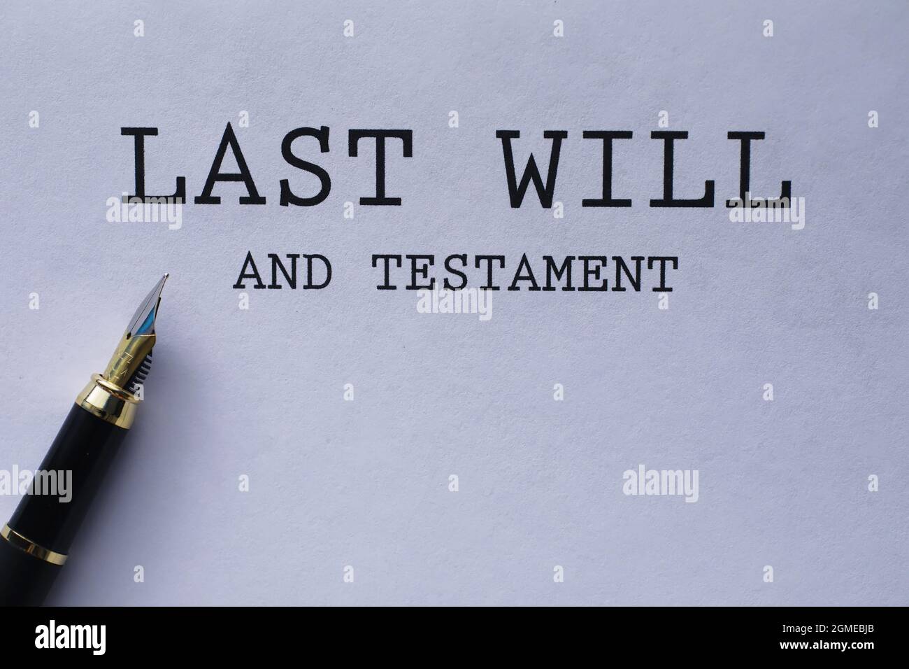 Legal concept. The procedure for writing the last will. Papers with ...