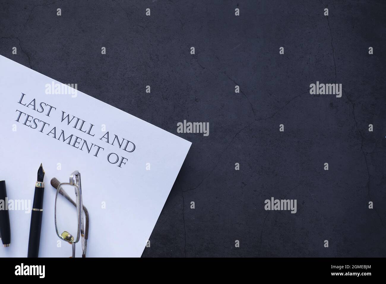 Legal concept. The procedure for writing the last will. Papers with ...